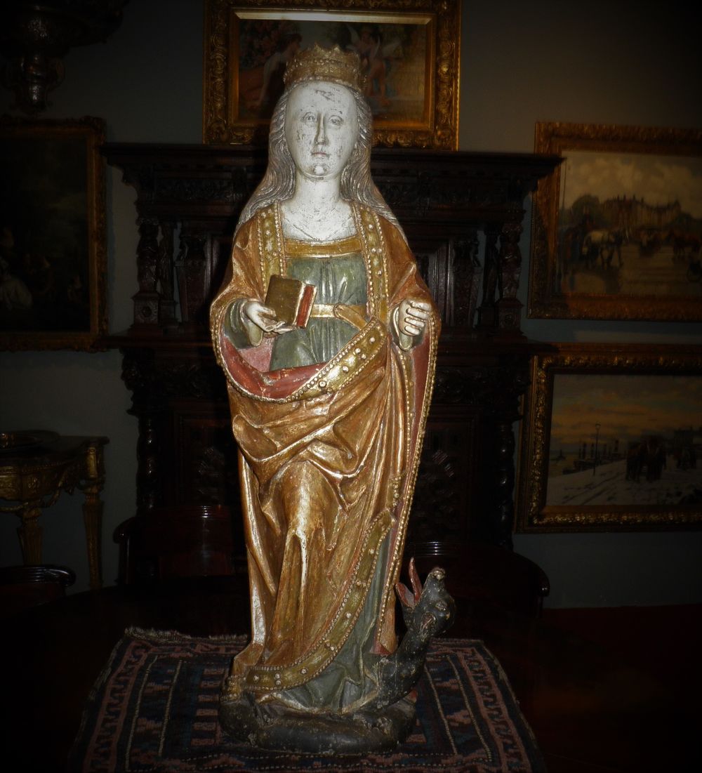 Margaret of Antioch. Late Gothic sculpture around 15 | Van de Ven Antiques